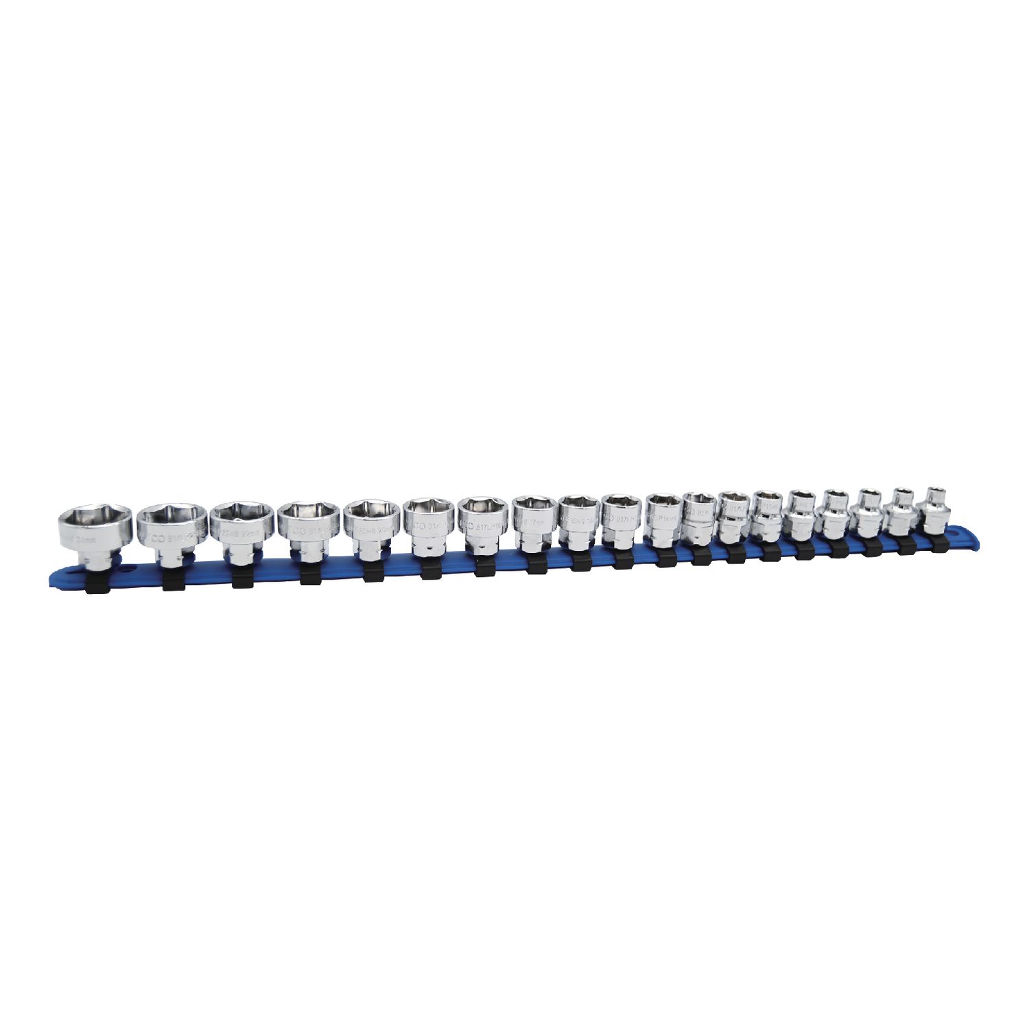 19 PIECE 3/8" AND 17MM DUAL DRIVE METRIC 6 POINT LOW PROFILE SOCKET SET ...