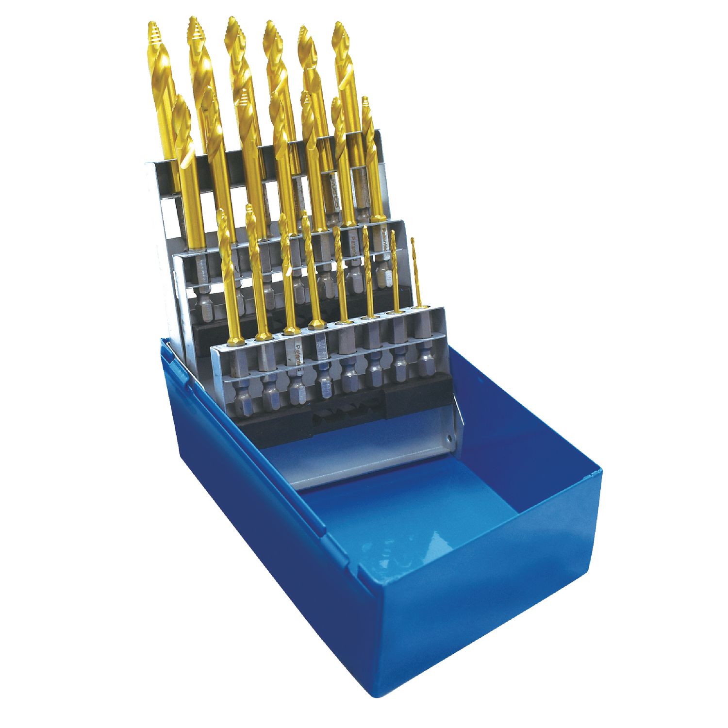 HYPER-STEP QUICK-CHANGE HIGH SPEED STEEL STUBBY DRILL BIT SET, 21 PIECE ...